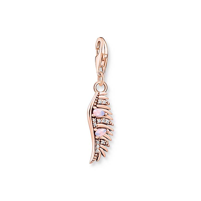 Charm Pendant Phoenix Feather With Pink Stones Rose Gold - Thomas Sabo ...