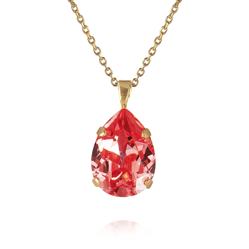Mini Drop Necklace Gold Rose Peach - Caroline Svedbom - Smycken med ...