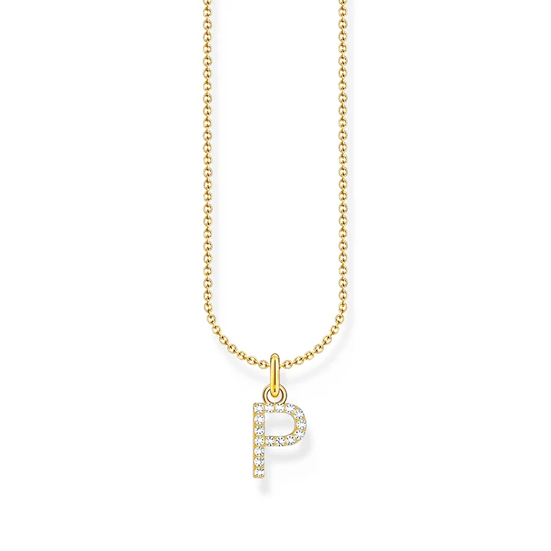 Sparkling Letter P Necklace Gold - Thomas Sabo - Nordic Spectra