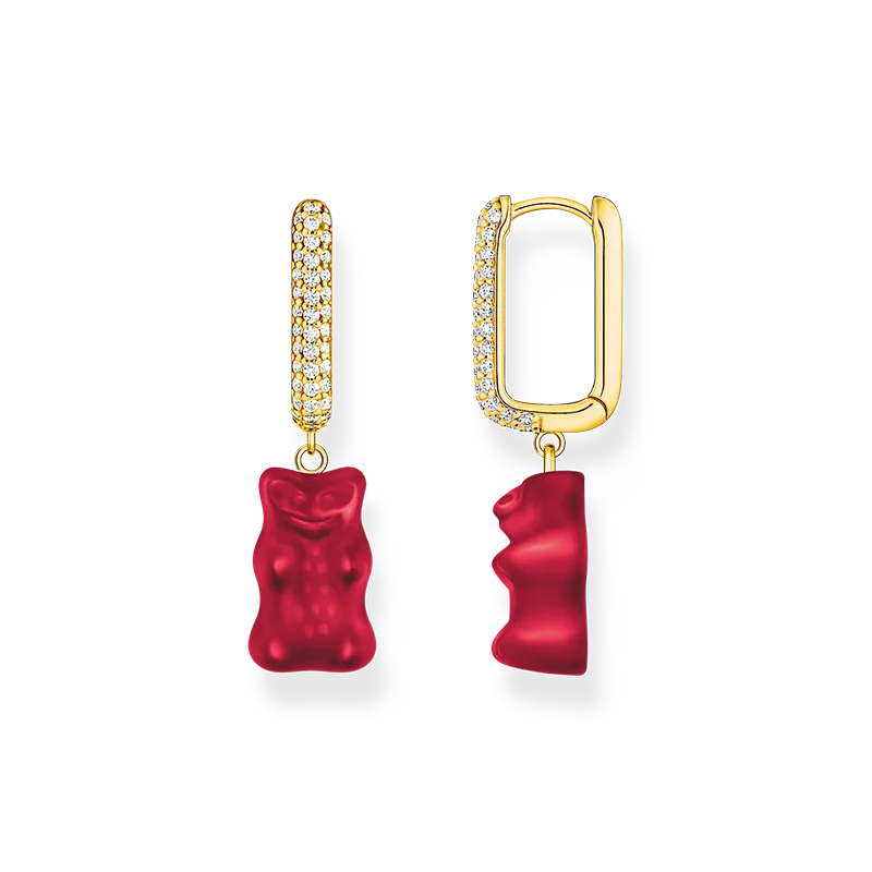 HARIBO Single Creole Red Gummy Bear with Sparkling Stones Gold - Thomas ...