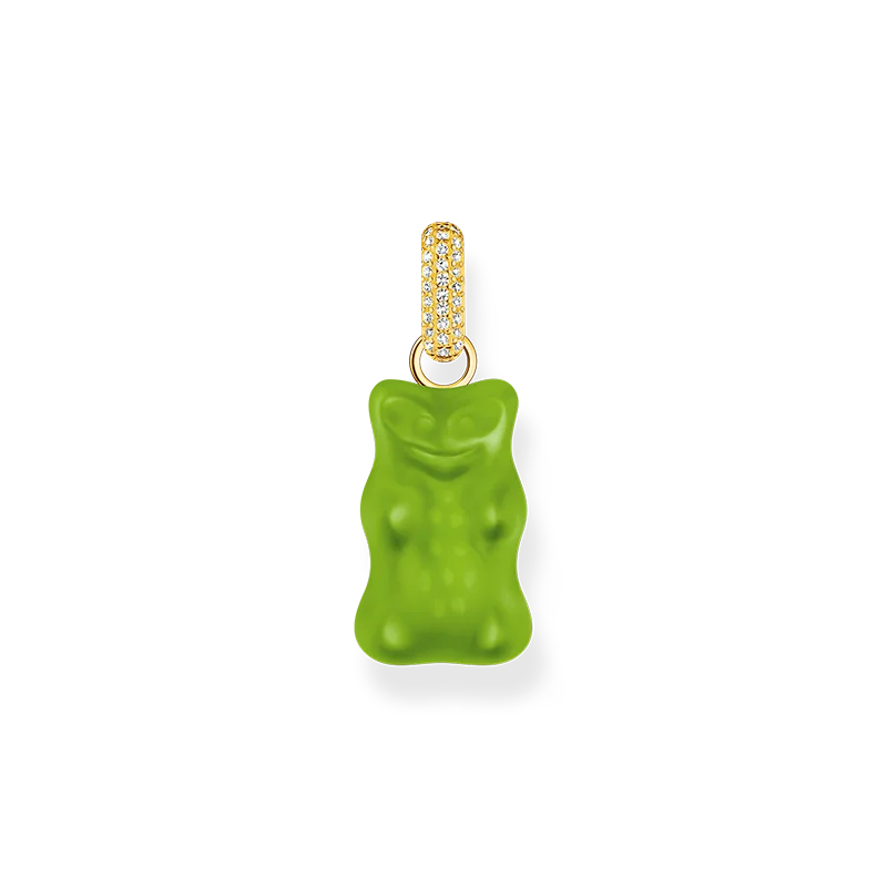 HARIBO Pendant Green Gummy Bear with Sparkling Stones Gold - Thomas ...