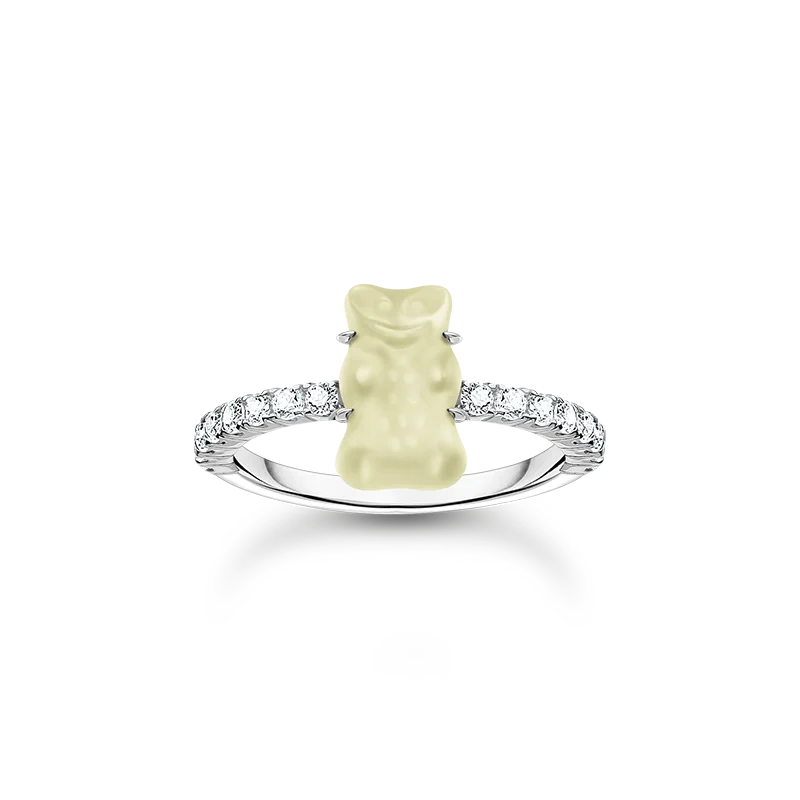 HARIBO Ring with White Gummy Bear & Sparkling Stones - Thomas Sabo ...