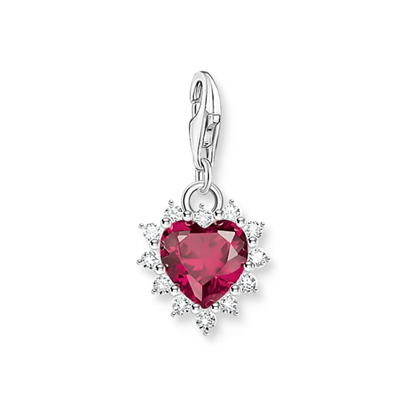 Red Heart with Sparkling Stones Charm - Thomas Sabo - Nordic Spectra